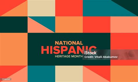 9 월과 10 월에 국가 히스패닉 유산의 달 히스패닉과 라틴계 미국인 문화 미국에서 매년 축하합니다 포스터 카드 배너 및 배경 벡터 일러스트레이션 National