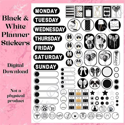 Black Planner Stickers