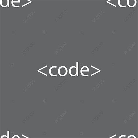 Vector Seamless Pattern Of Code Sign Iconsymbolizing Programming Languages On A Gray Background