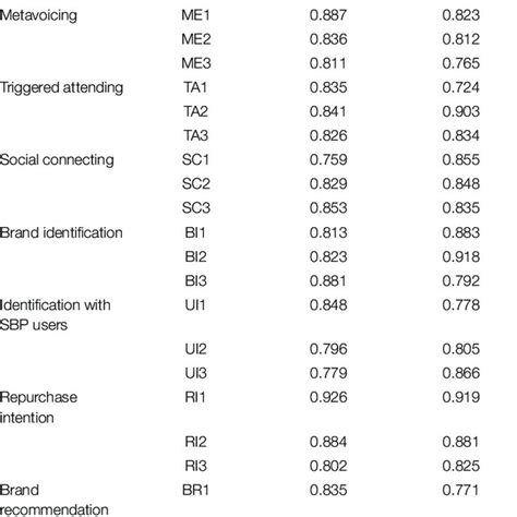Measurement Model Factor Loadings Download Scientific Diagram