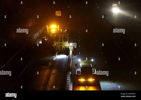 A Moveable Barrier System Is Lifted Into Place On A Section Of The M20 Motorway In Kent Ahead Of