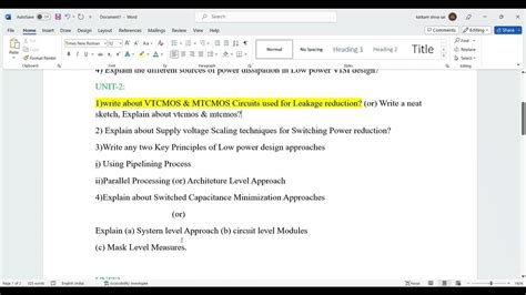 Low Power Vlsi Design Important Questions Of Jntuhjntuhr18