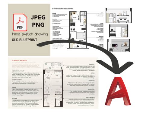 Convert Pdf Jpeg Hand Sketches To Dwg Autocad By Anneop Fiverr