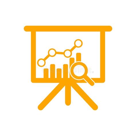 Data Graph Chart Growth Rate Business Analysis Orange Icon Stock