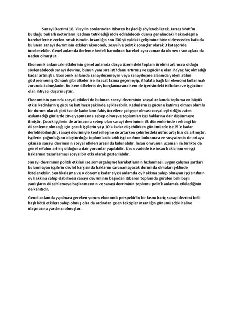 Sanayi Devrimi Ve Sonuçları Pdf