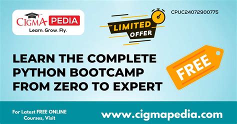 Learn The Complete Python Bootcamp From Zero To Expert Free Udemy Course Cigma Pedia