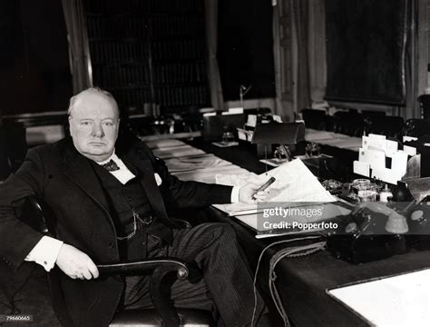 Politics World War Ii Circa 1945 British Prime Minister Winston