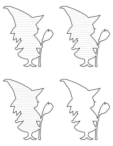 Free Printable Cute Witch Shaped Writing Templates