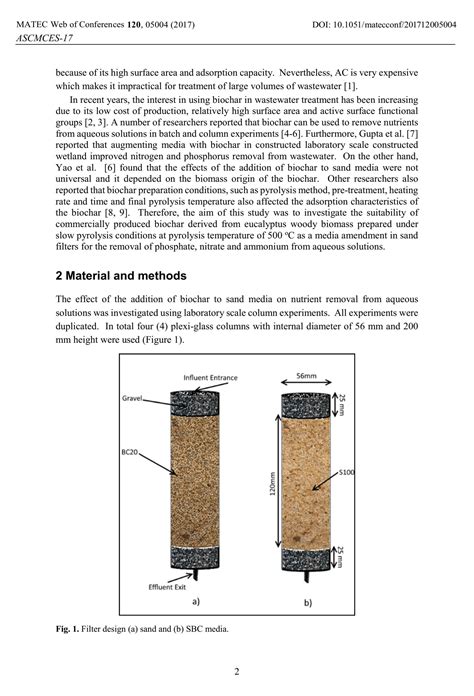 Solution Removal Of Nitrate Ammonia And Phosphate From Aqueous Solutions In Packed Bed Filter