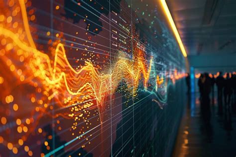 Digital Data Visualization On A Large Screen Stock Illustration