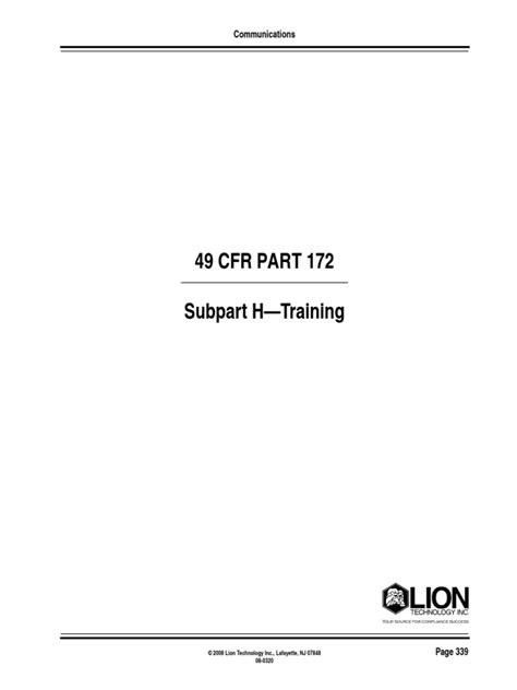 49 Cfr 172 Subpart H Dangerous Goods Occupational Safety And Health Administration