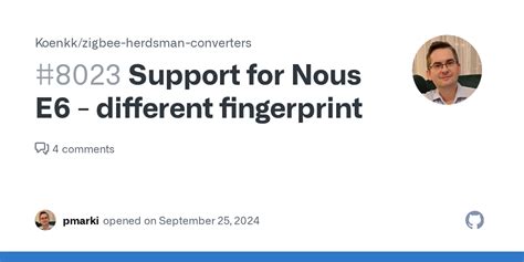 Support For Nous E6 Different Fingerprint · Issue 8023 · Koenkk