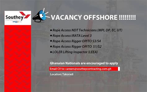 Offshore Ghana Hiring Rigging Ndt Ropeaccess Solomon Brobbey