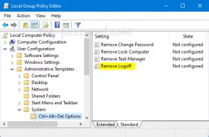 Remove Sign Out From Ctrl Alt Del Screen In Windows Password Recovery
