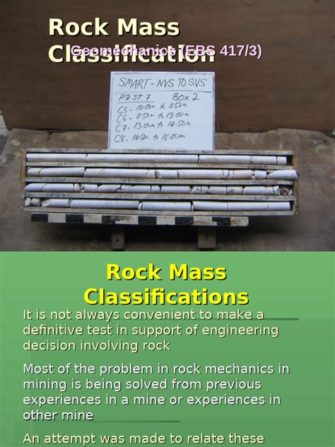 Engineering Rock Mass Classification Pdf Physical Sciences Applied And Interdisciplinary