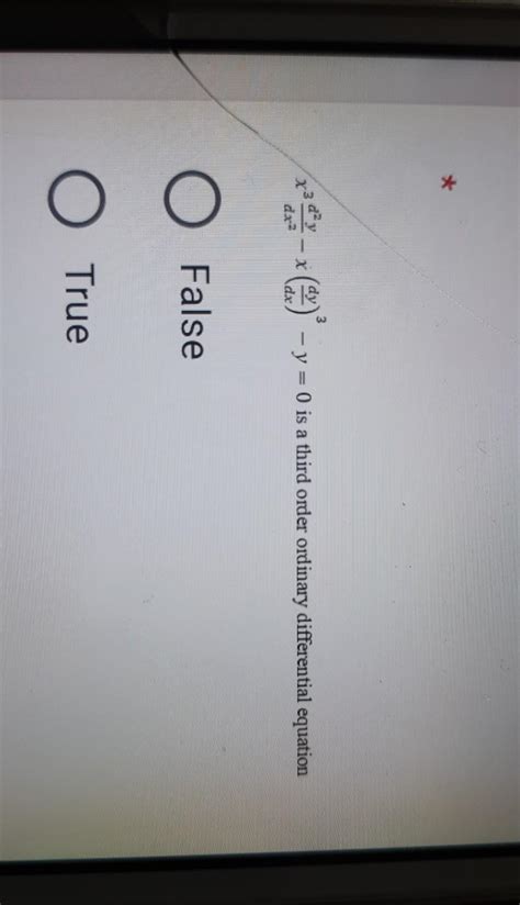 Solved 3 Dy Y 0 Is A Third Order Ordinary