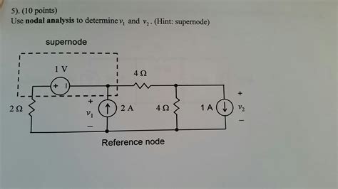 solved 5 10 points use nodal analysis to determine v