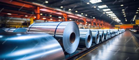 Rollos De Acero Galvanizado Laminado En Frío En Un Almacén Foto Premium