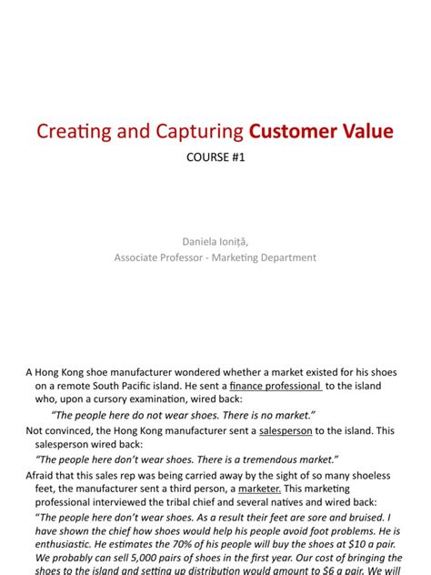 c1 creating and capturing value pdf marketing customer