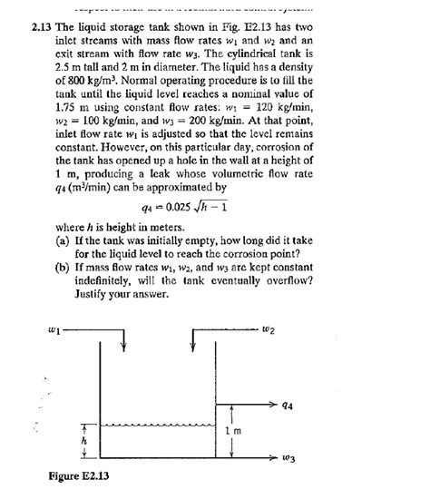 solved 2 13 the liquid storage tank shown in fig e2 13 has