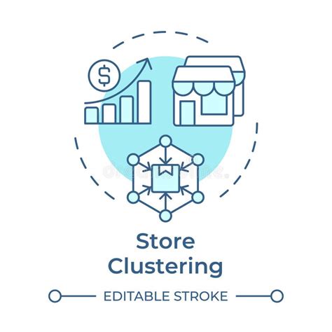 Store Clustering Soft Blue Concept Icon Stock Vector Illustration Of