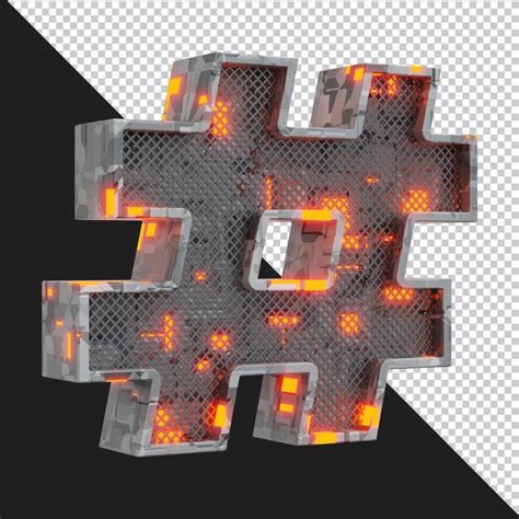 Premium Psd 3d Rendering Of Alphabet Hash Symbol Isolated