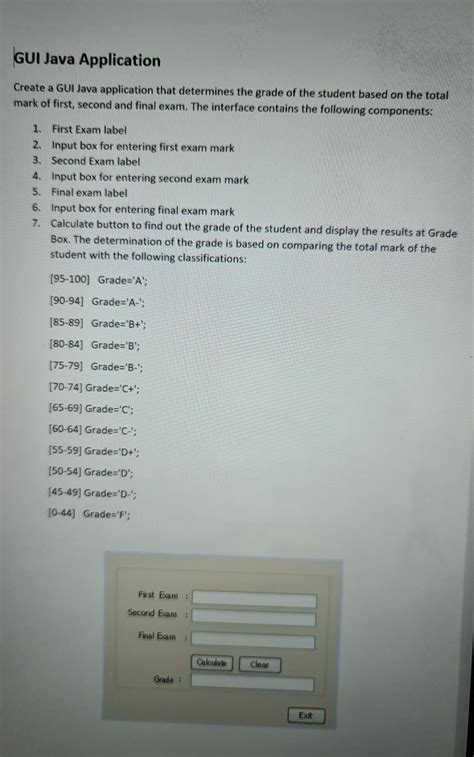Solved Gui Java Application Create A Gui Java Application