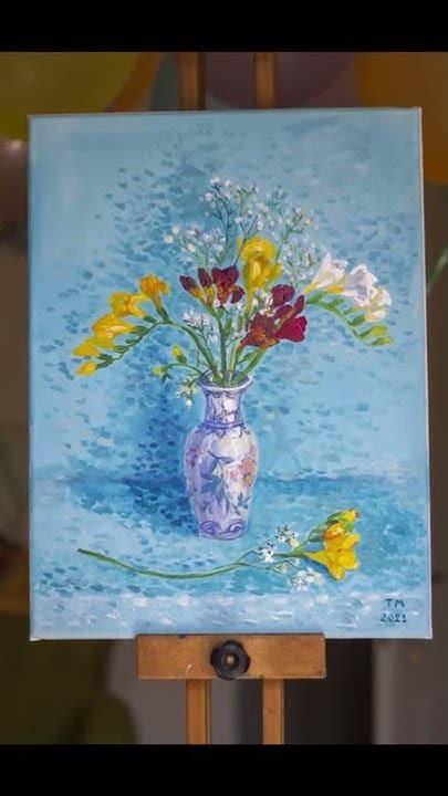 ყვავილების ნატურმორტი ფრეზიით Bouquet Of Flowers Freesia 3 Youtube