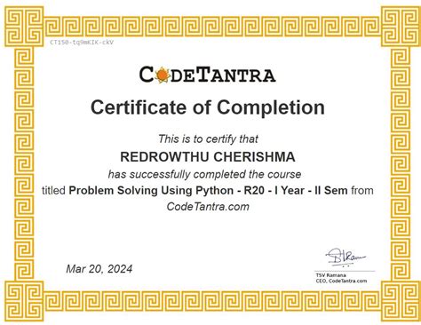 Redrowthu Cherishma On Linkedin Codetantra Python Pythonprogramming