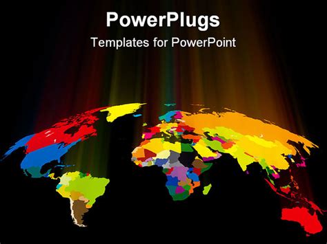 Powerpoint Template World Map Showing Countries In Different Colors On