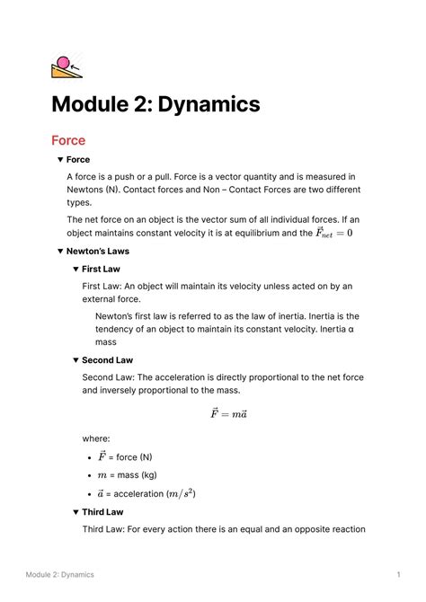module 2 dynamics physics year 11 hsc thinkswap