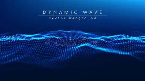 Wave Of Particles Technology Background Concept Dynamic Wave Vector Illustration Futuristic