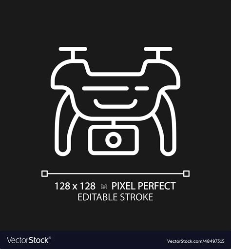 2d Customizable Thin Linear White Drone Icon Vector Image