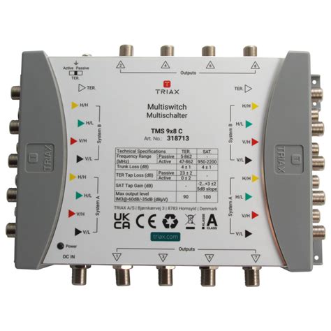 Triax Tms9x8c 9 In 8 Out Cascade Multiswitch 318713 Blu Orb