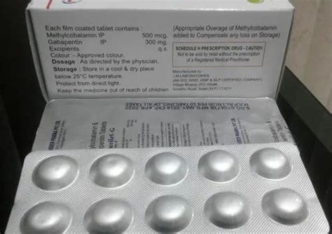 Juvilet G Allopathic Methylcobalamin And Gabapentin Tablet 500 Mcg Packaging Size 10 X 10