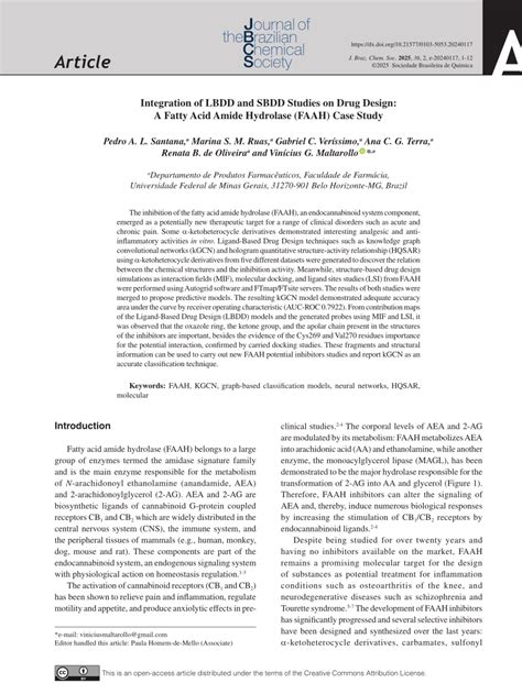 Pdf Integration Of Lbdd And Sbdd Studies On Drug Design A Fatty Acid