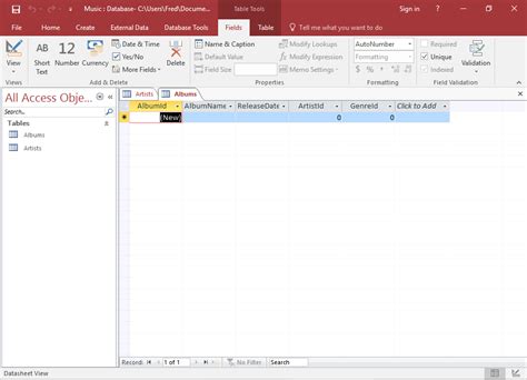 Creating Database Tables