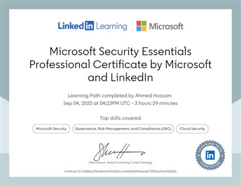 Certificateofcompletion Microsoft Security Essentials Professional