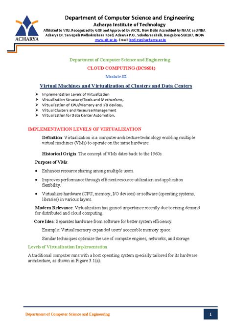 Cloud Computing Bcs601 Module 2 Notes On Virtualization Techniques