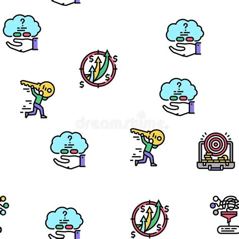 Solution Business Problem Task Vector Seamless Pattern Stock Vector Illustration Of