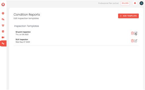 Settings Inspection Templates