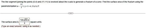 Solved The Line Segment Joining The Points 04 And 1111 Is
