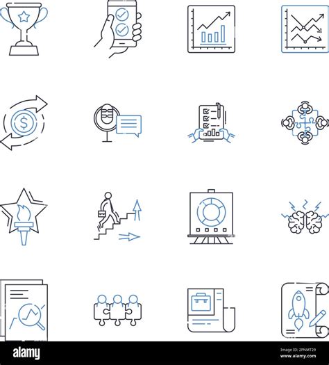 Development Progress Line Icons Collection Milests Progression