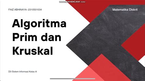 Tugas Presentasi Algoritma Prim Dan Kruskal Youtube