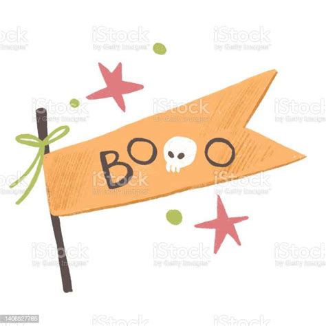 ilustración de bandera de halloween sobre fondo blanco aislado