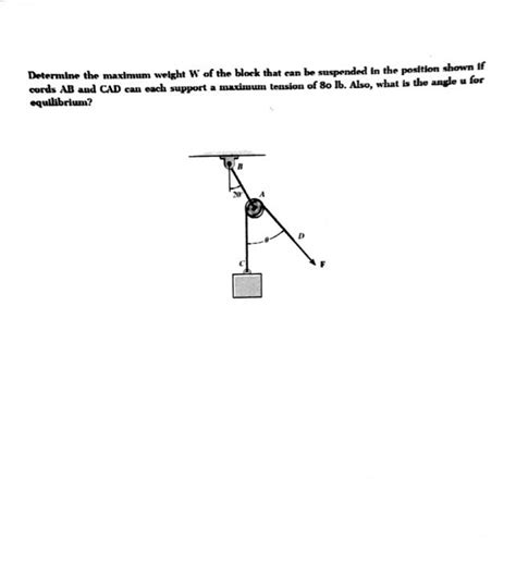 Solved Determine The Maximum Weight W Of The Block That Can Chegg