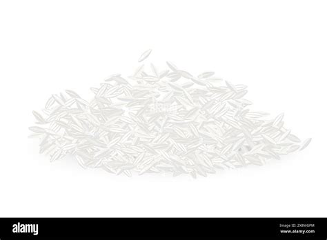 Mound Rice Grain Pattern Isolated On White Asian Food Rice Steamed
