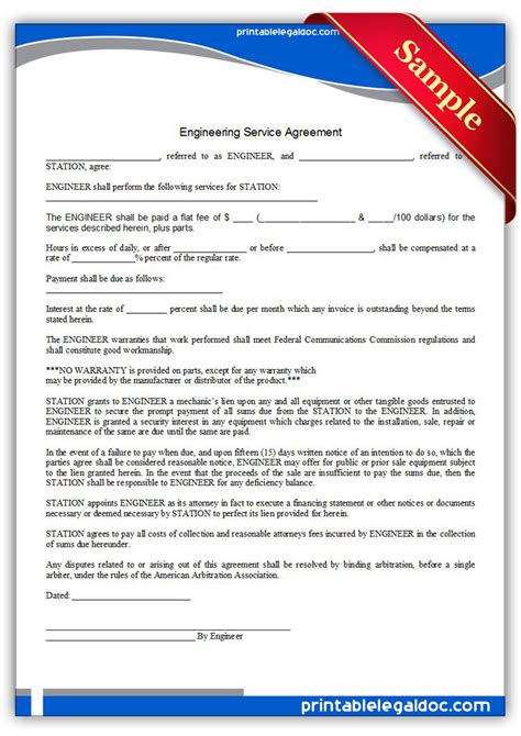 Engineering Services Agreement Template