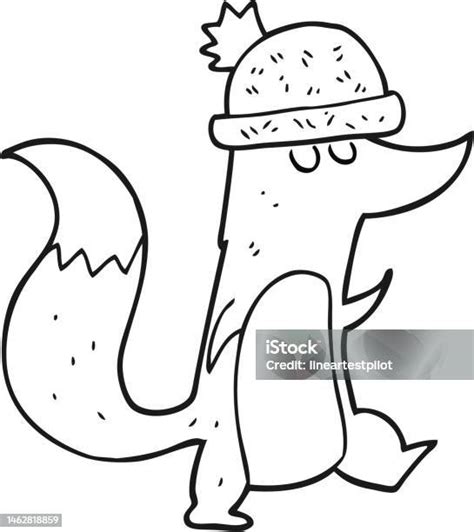 모자를 쓰고 자유형 그려진 흑백 만화 작은 늑대 귀여운에 대한 스톡 벡터 아트 및 기타 이미지 귀여운 기이함 낙서 드로잉