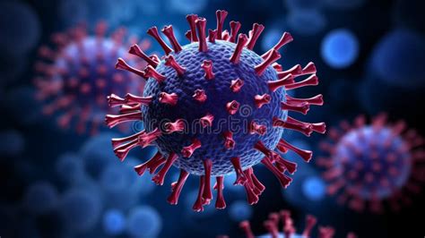 Vibrant 3d Model Showing A Pathogenic Virus At Various Magnifications